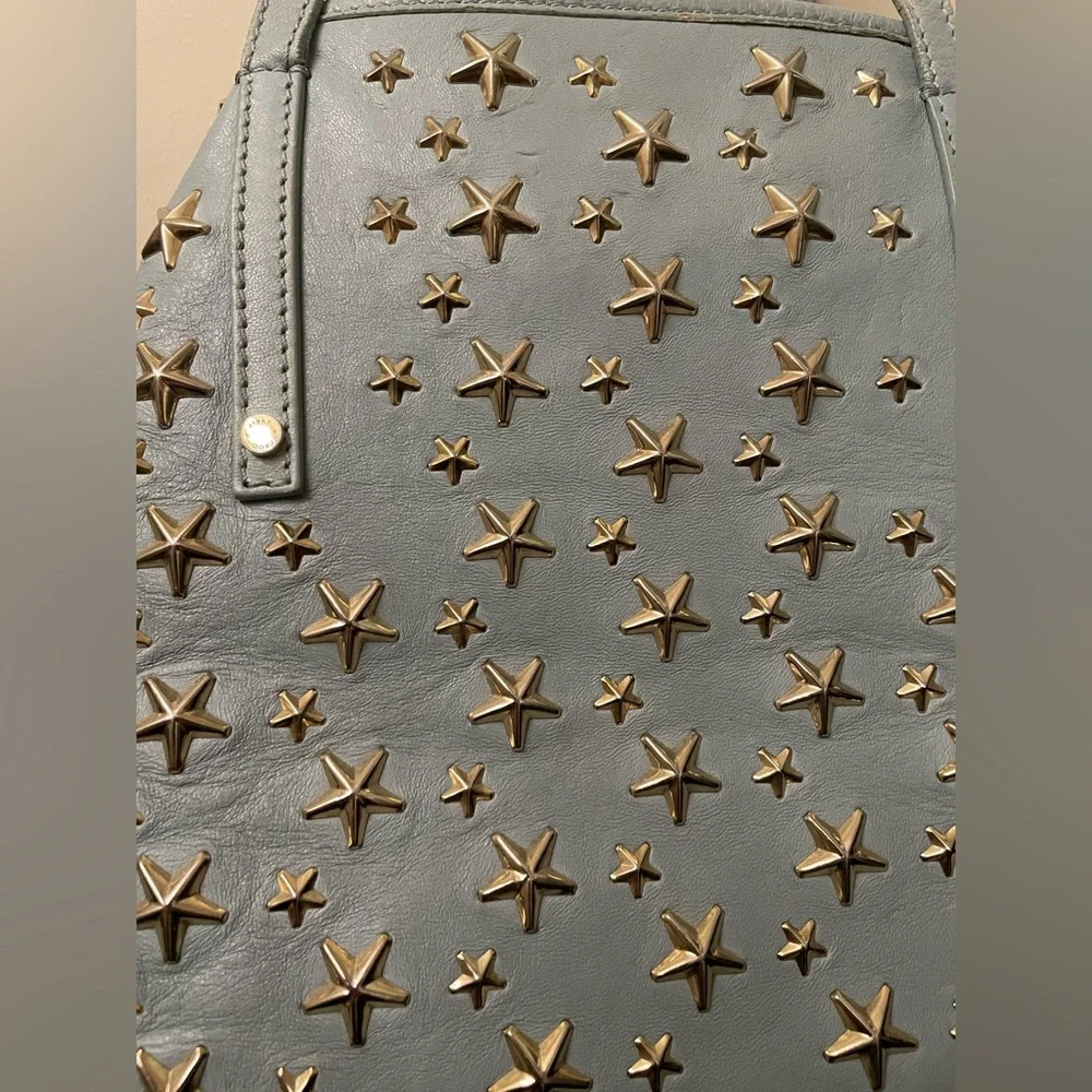 Jimmy Choo | Bags | Jimmy Choo Y2k Sasha Blue Leather Gold Star Studded ...